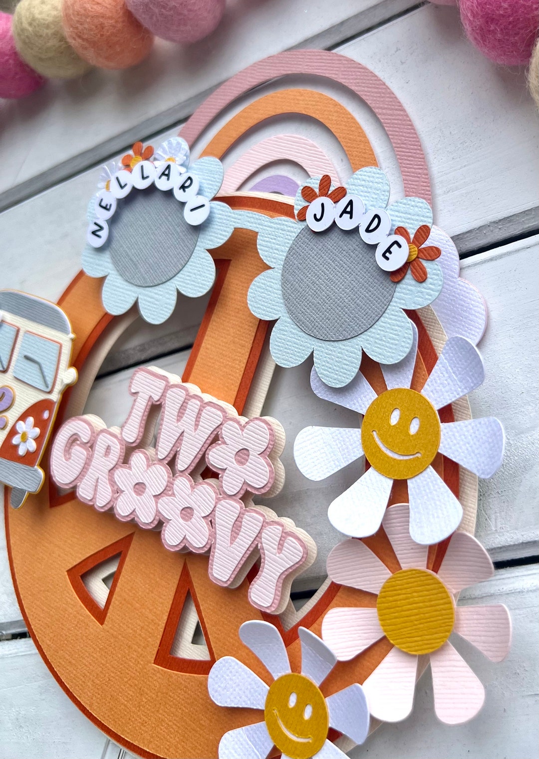 Groovy Cake Topper, Two Groovy Cake Topper, Retro Party Decor, Birthday ...