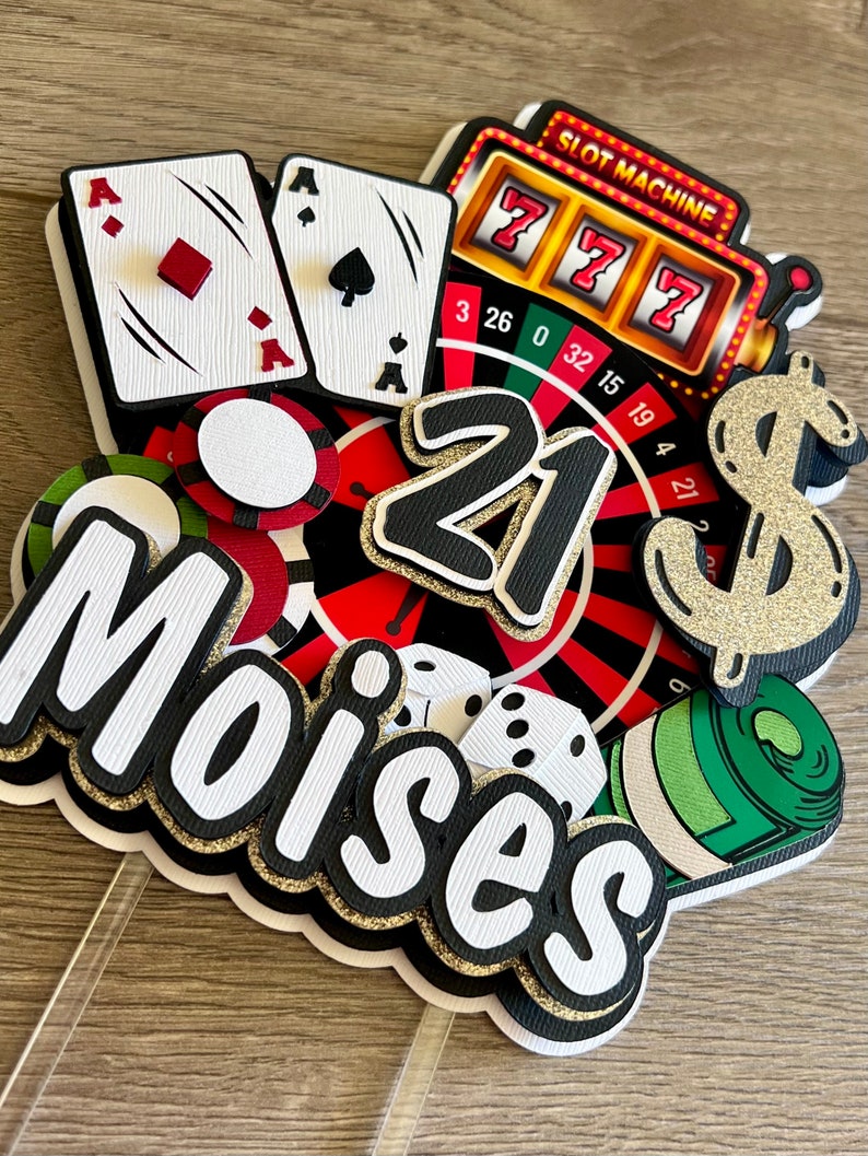 Casino Cake Topper Vegas Cake Topper Casino Party Theme - Etsy