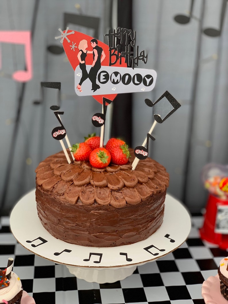 Grease Birthday Cake Topper: Custom Party Decor - Etsy