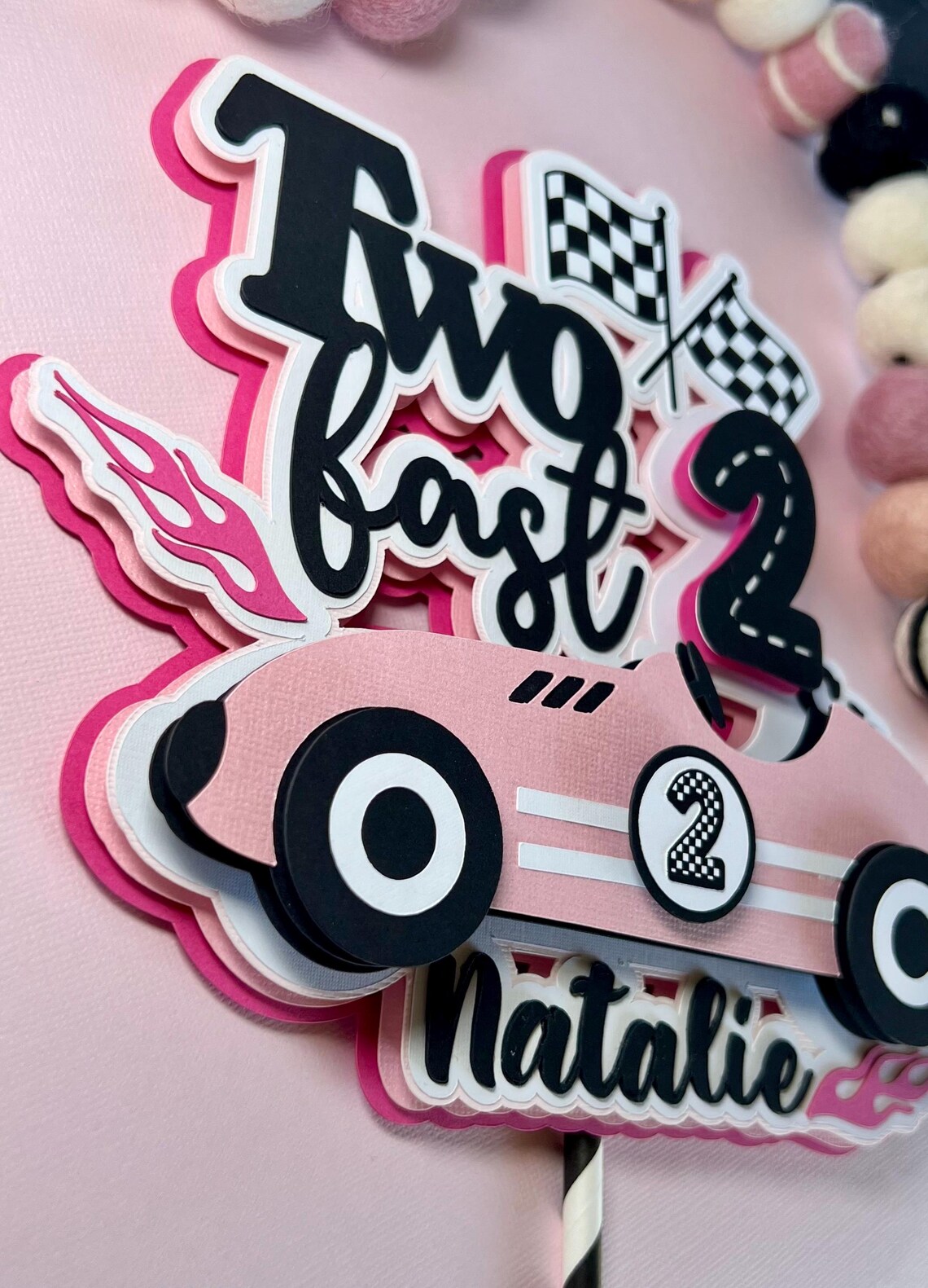 Two Fast Race Car Cake Topper: 2nd Birthday Party Decoration - Etsy