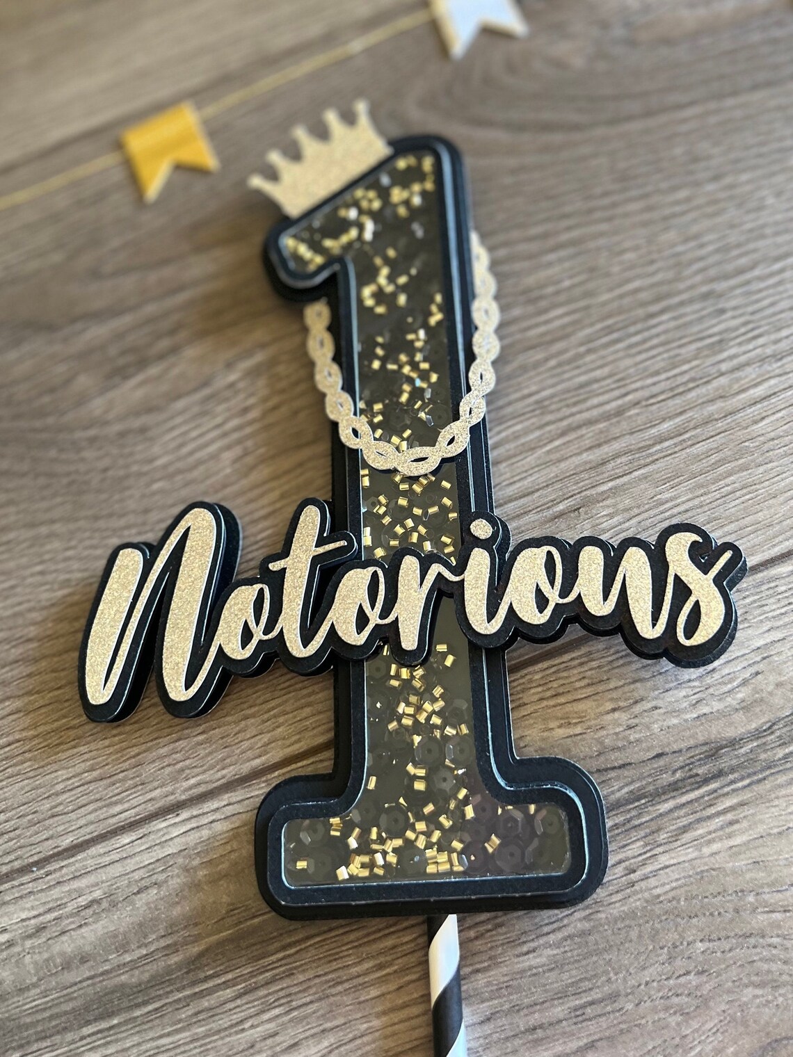 Notorious One Cake Topper: Personalized 1st Birthday Shaker - Etsy
