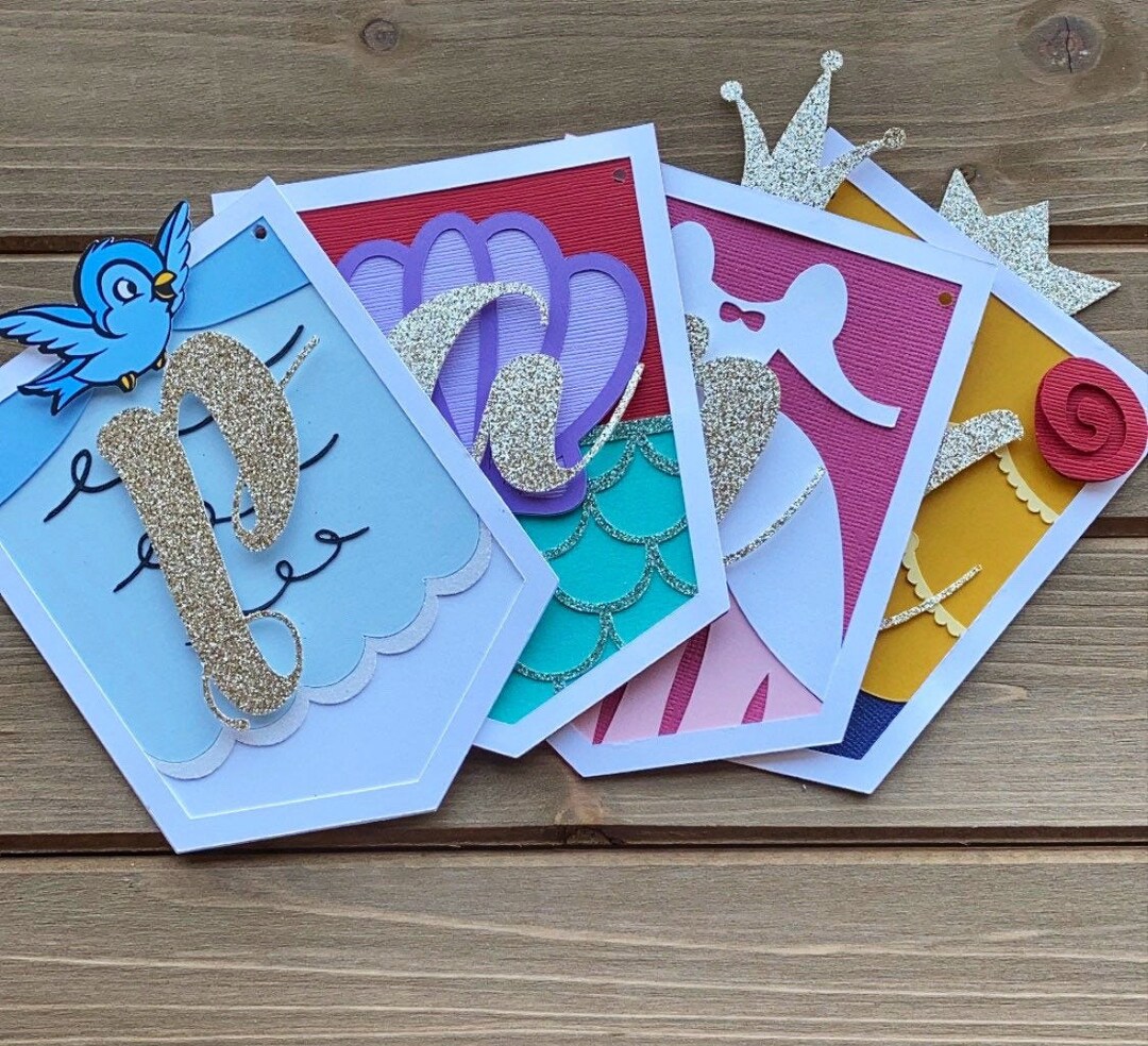 Disney Princess Inspired Banner, Custom Princess Name Banner, Princess ...