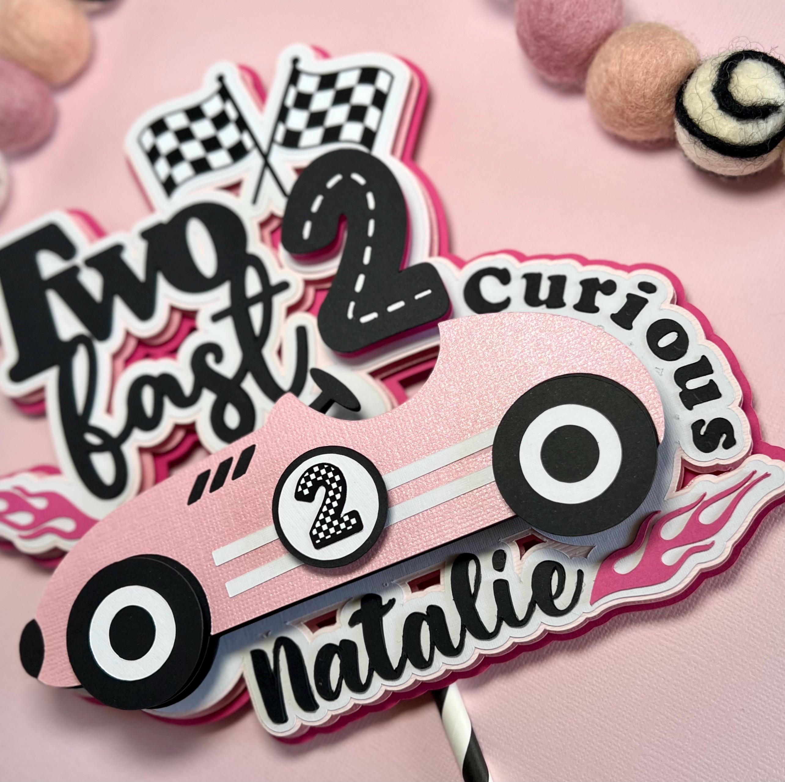 Two Fast Race Car Cake Topper: 2nd Birthday Party Decoration - Etsy