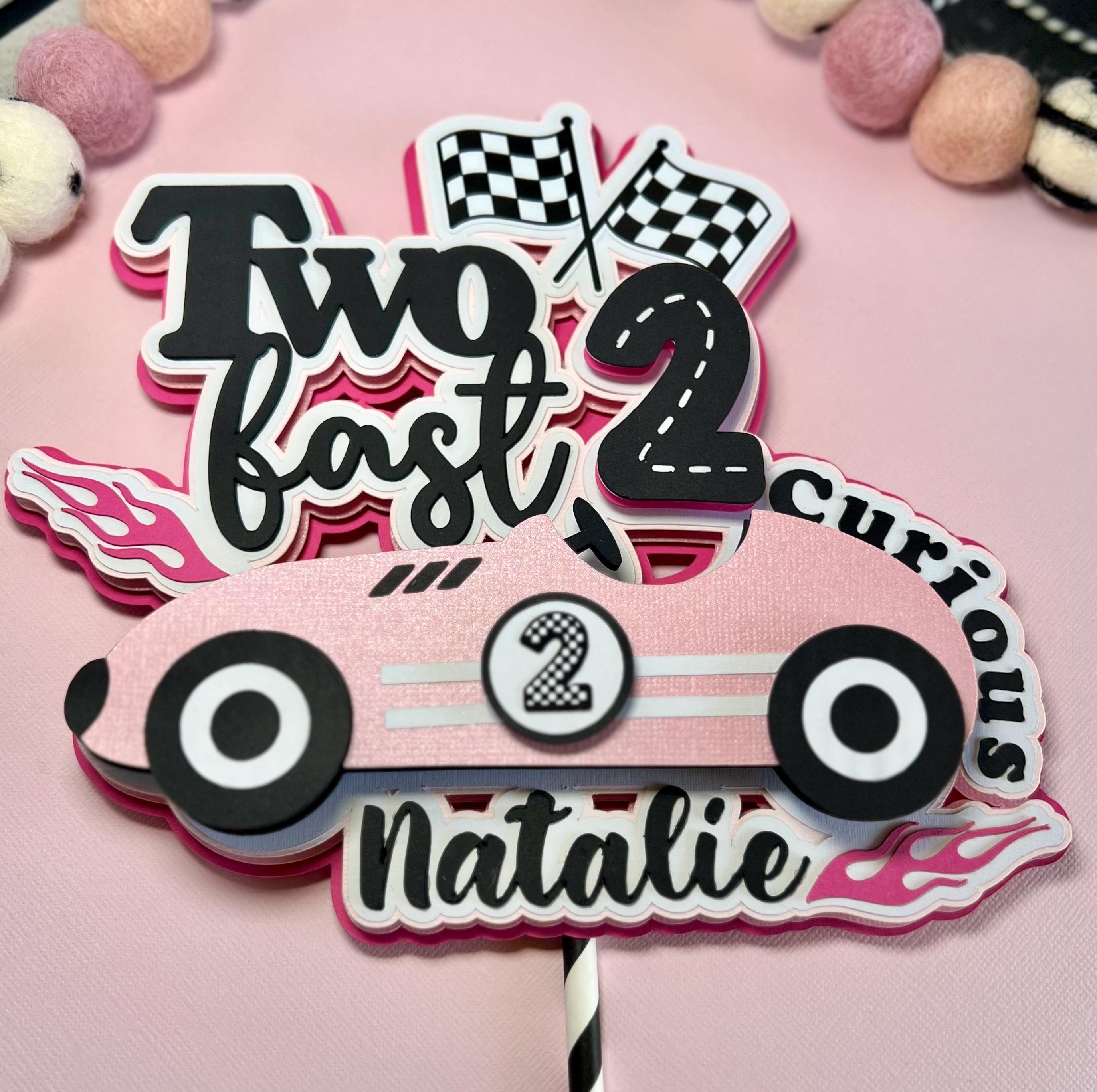Two Fast Race Car Cake Topper: 2nd Birthday Party Decoration - Etsy
