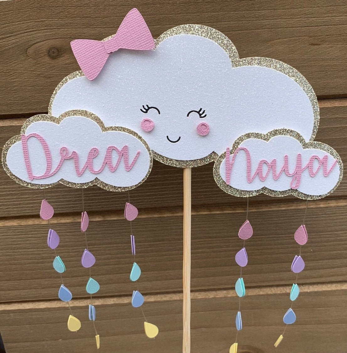 Cloud cake topper Rainbow cloud cake topper pastel cake | Etsy