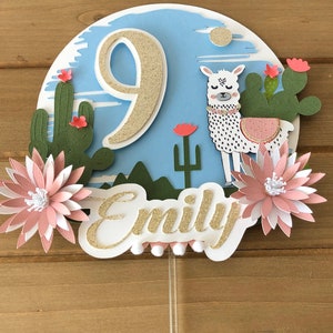 Llama Cake Topper, Cactus Cake Topper, Llama and Cactus Birthday Party ...