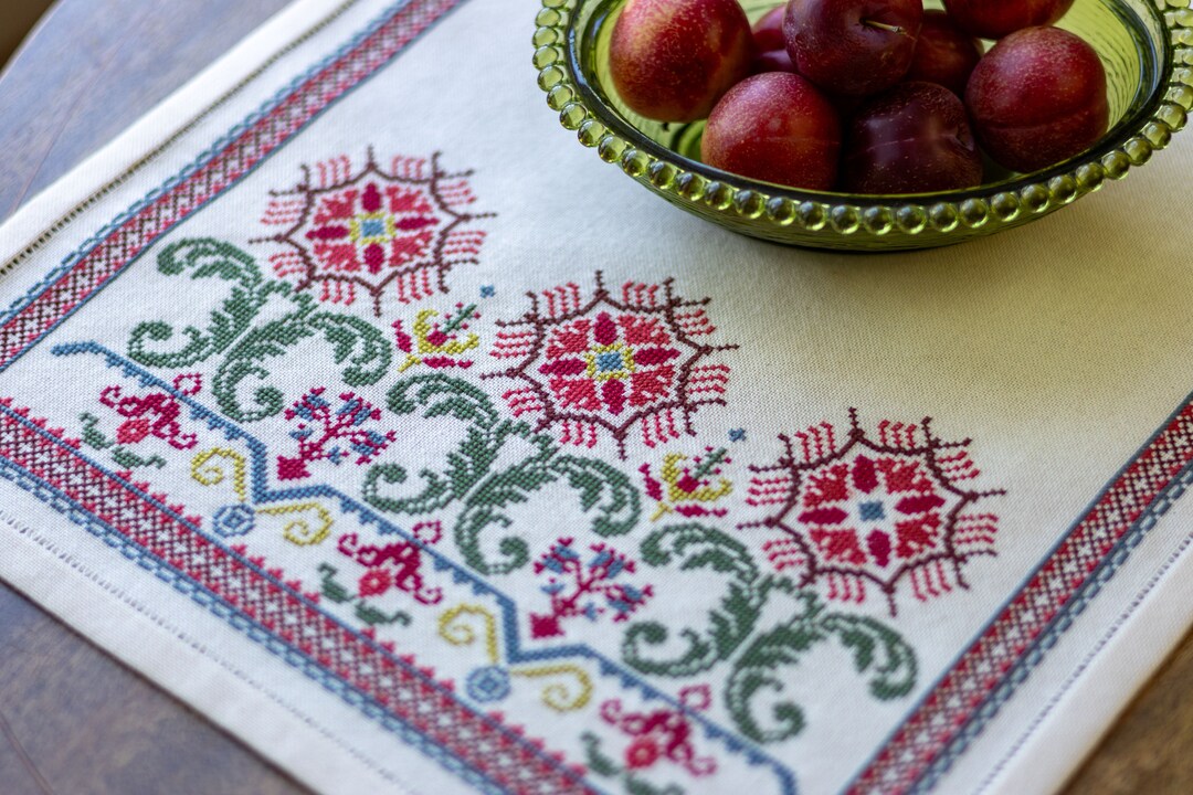 Tuscan Bergamot Table Runner Cross Stitch Kit With Imported Fabric by ...