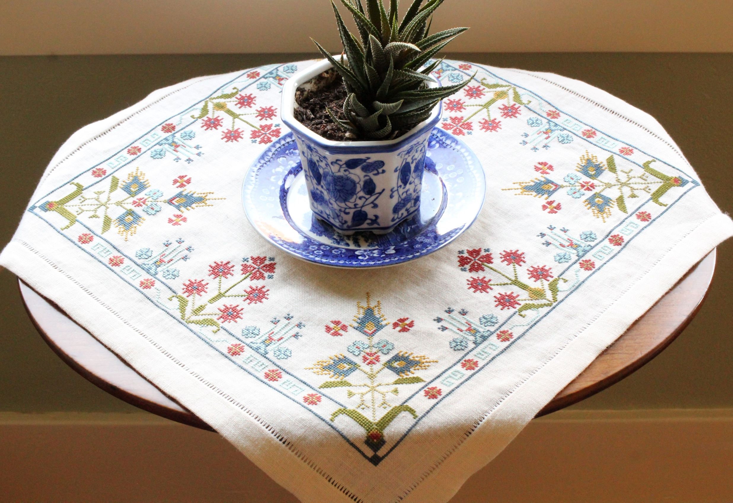 Blue Larkspur Cross Stitch Kit Folk Embroidery | Folk Pattern ...