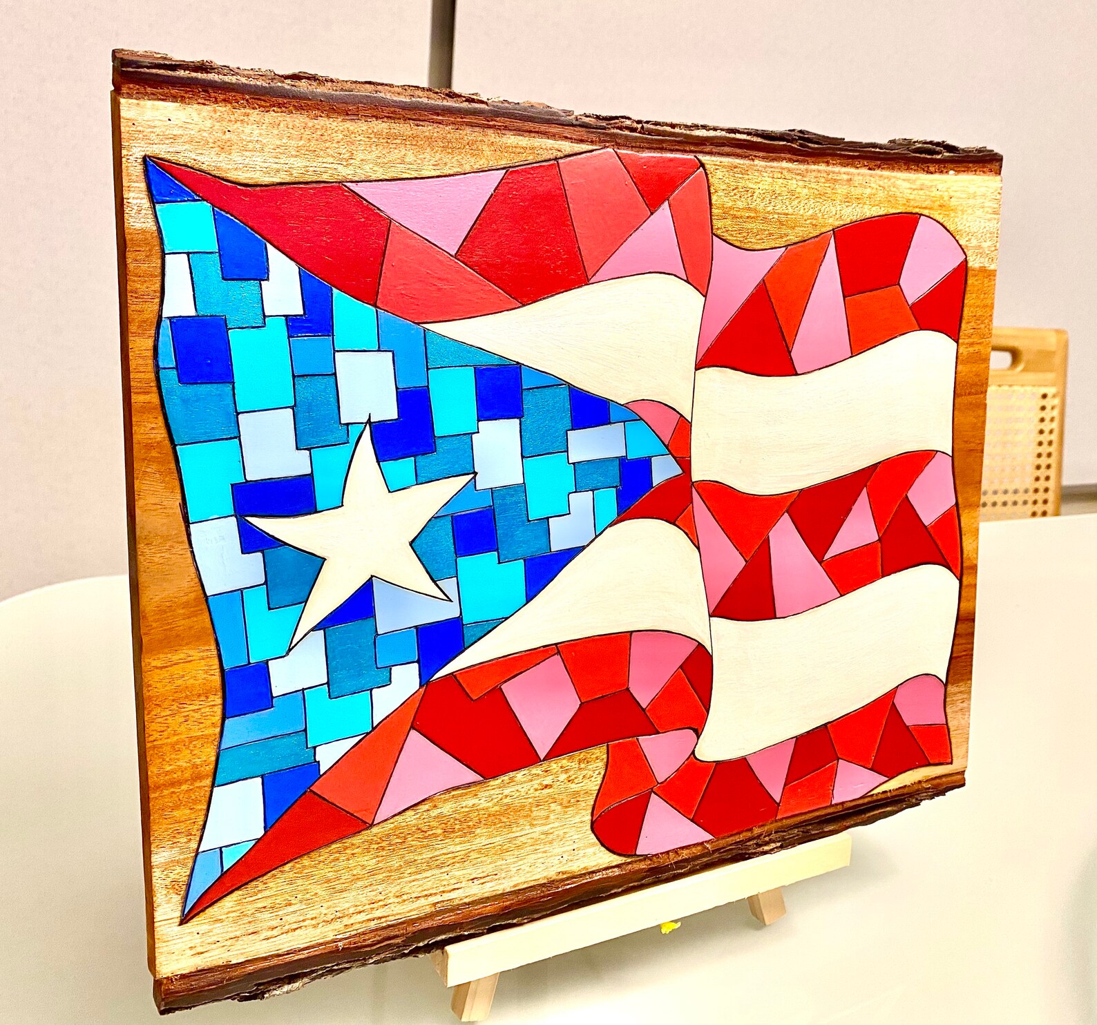 Pirograbado Tipo Mosaico De La Bandera De Puerto Rico Y - Etsy