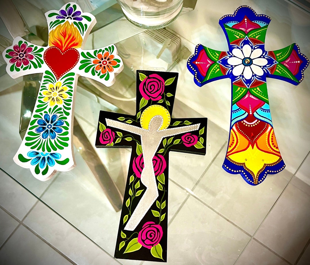 Hand Painted Wooden Crosses - Etsy