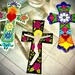 Hand Painted Wooden Crosses Set - Etsy
