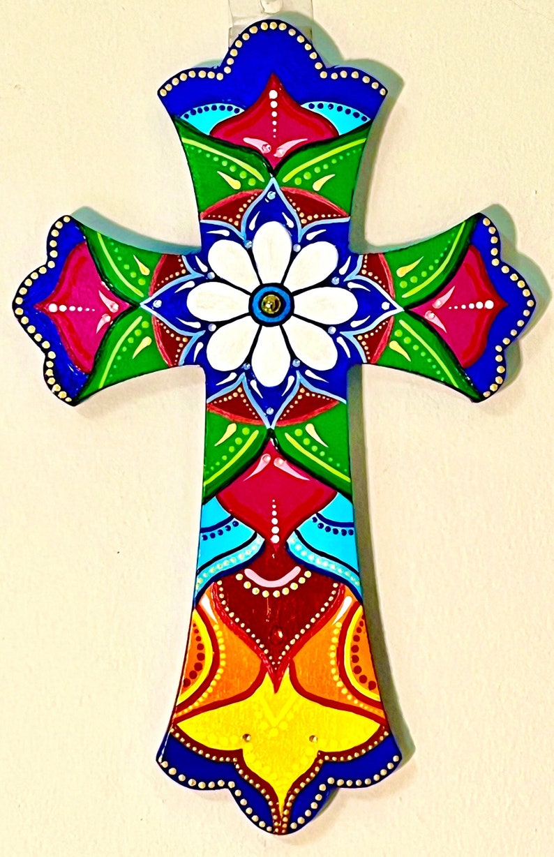 Hand Painted Wooden Crosses Set - Etsy