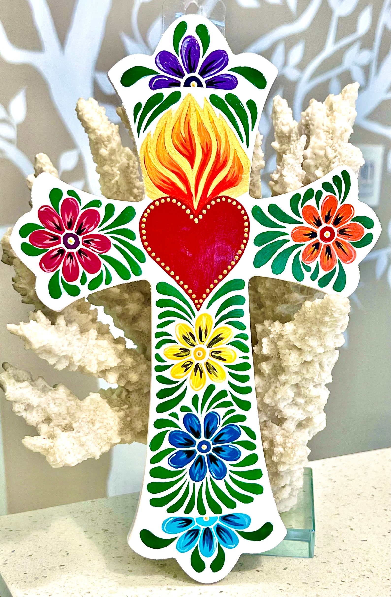 Hand Painted Wooden Crosses Set - Etsy
