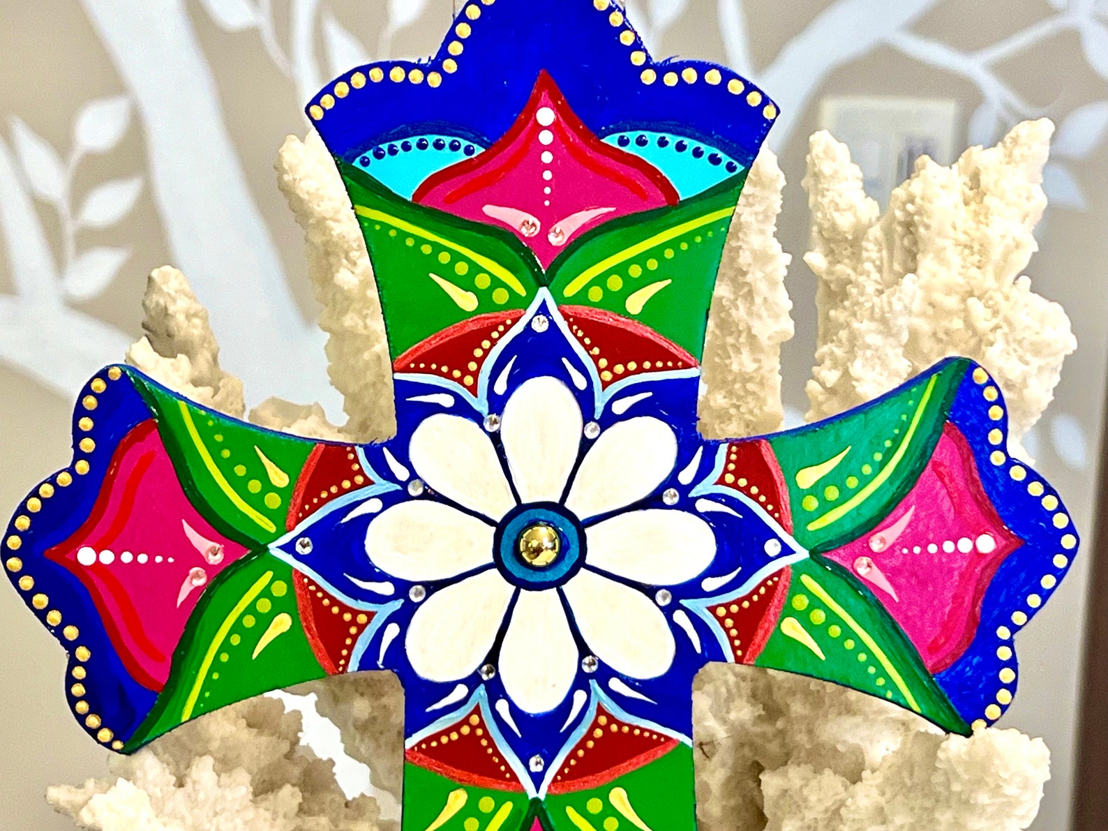 Hand Painted Wooden Crosses Set - Etsy