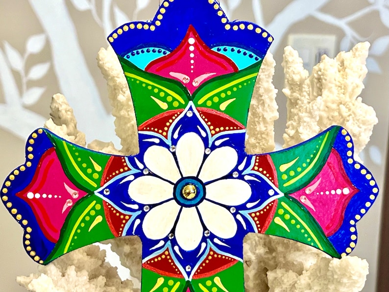 Hand Painted Wooden Crosses Set - Etsy