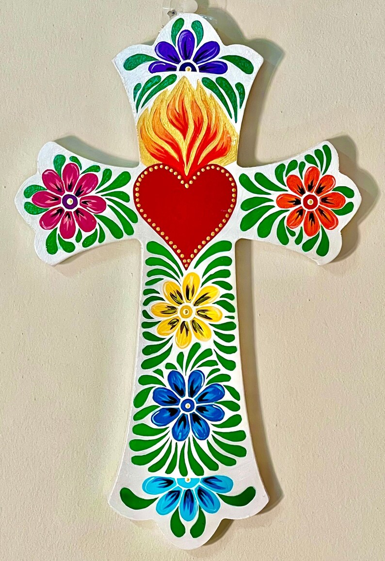 Hand Painted Wooden Crosses Set - Etsy