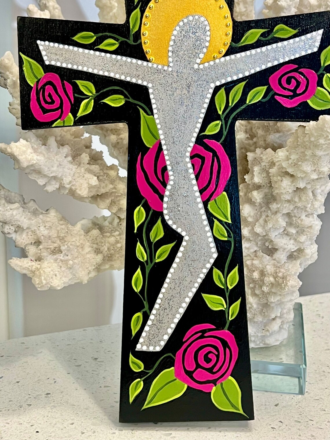 Hand Painted Wooden Crosses Set - Etsy