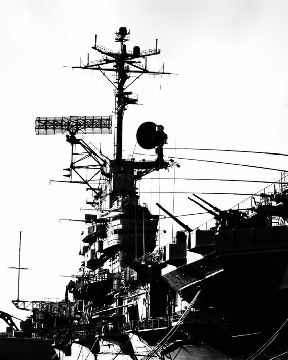 USS Hornet Abstract Navy Ship Aircraft Carrier Black & | Etsy