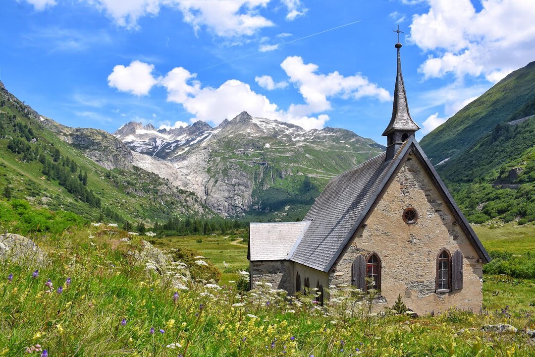 Rhône Valley Church | Gletsch Switzerland Valais Wallis | Swiss Alps ...