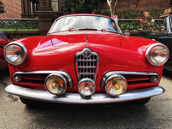 Alfa Alfa Romeo Red Classic Car Italian Roadster Fine - Etsy