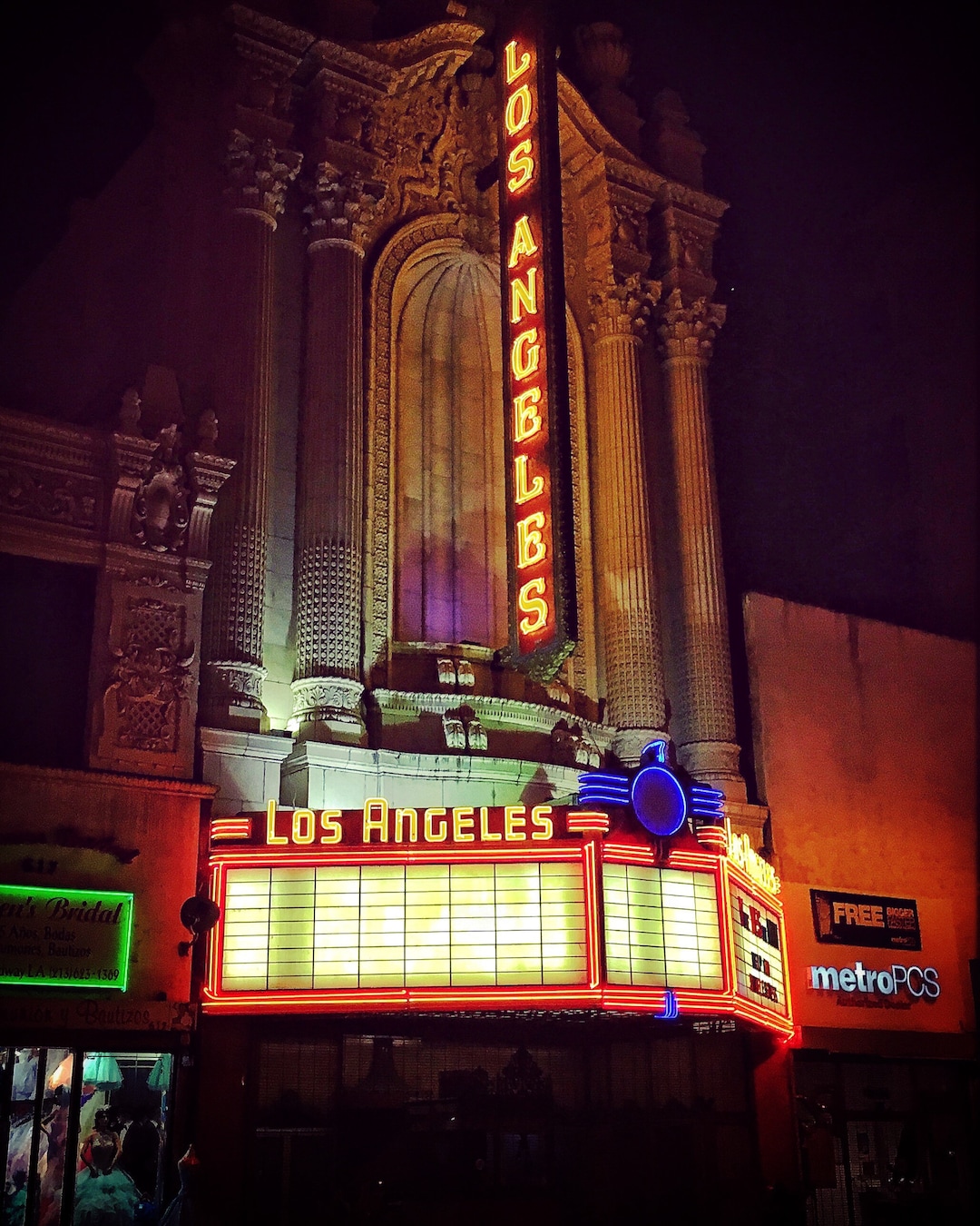 Los Angeles Marquee | Downtown Cinema | Vintage Art Deco Neon Sign ...