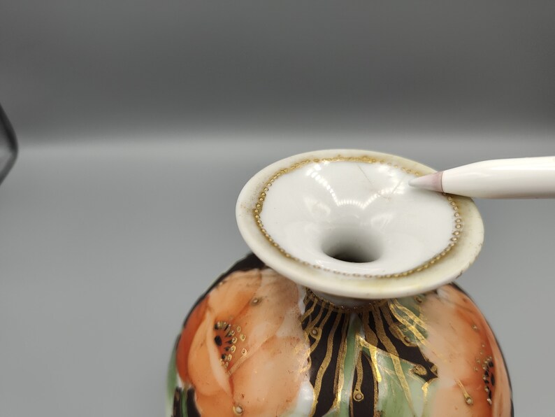 Nippon Morimura Poppy Vase Rescue Me Vintage SE With Gold - Etsy