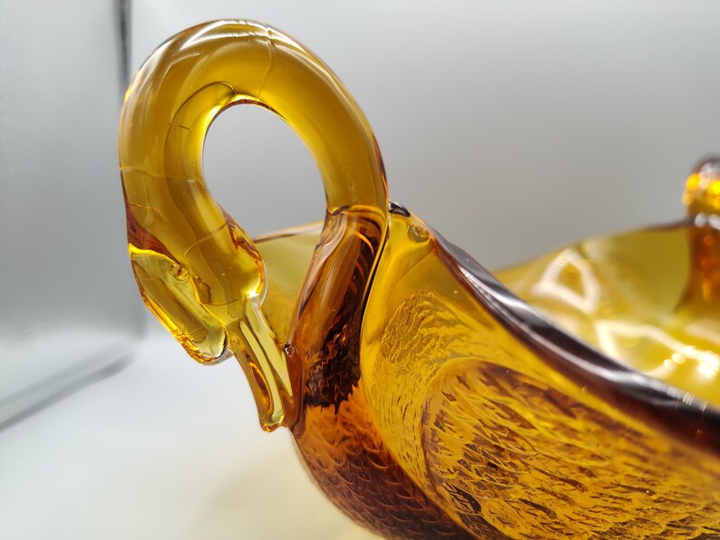 Vintage Amber Swan Centerpiece Rescue Me Vintage SE Two - Etsy