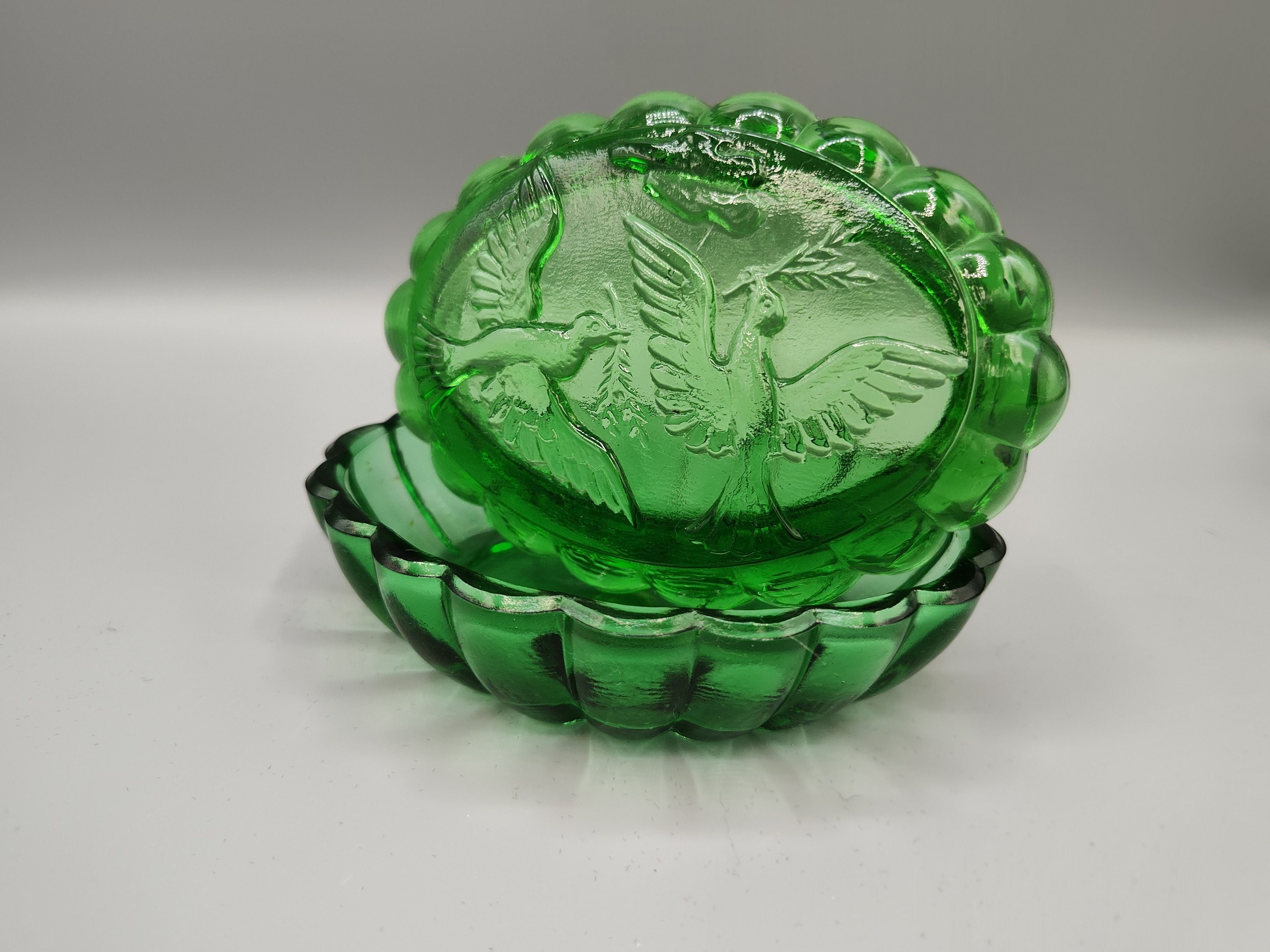 Rare Emerald Green Trinket - Rescue Me Vintage SE - Cristal Bohemia ...