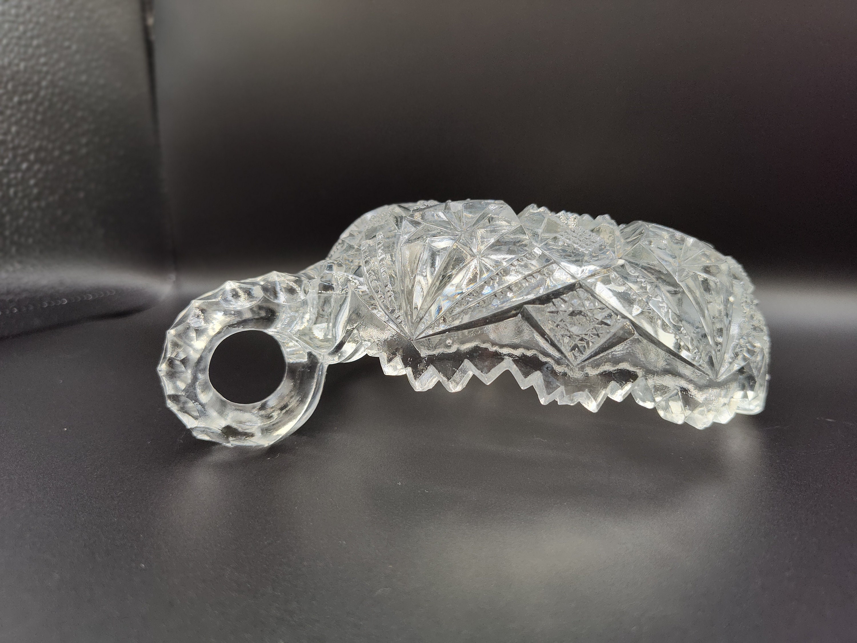 Imperial Glass Rescue Me Vintage SE Nucut Handled Nappy 1911 1937 Heavy ...