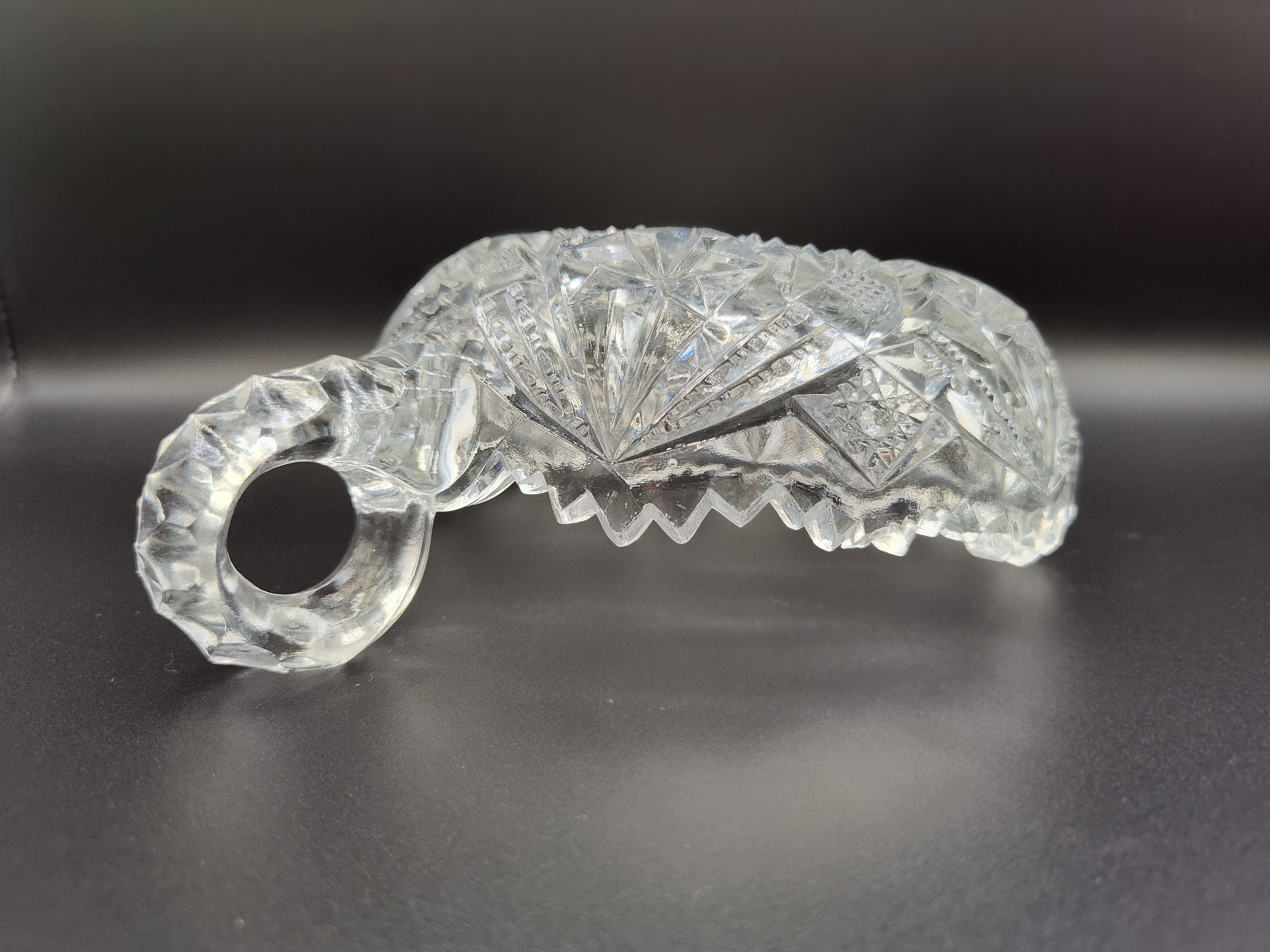 Imperial Glass Rescue Me Vintage SE Nucut Handled Nappy 1911 1937 Heavy ...