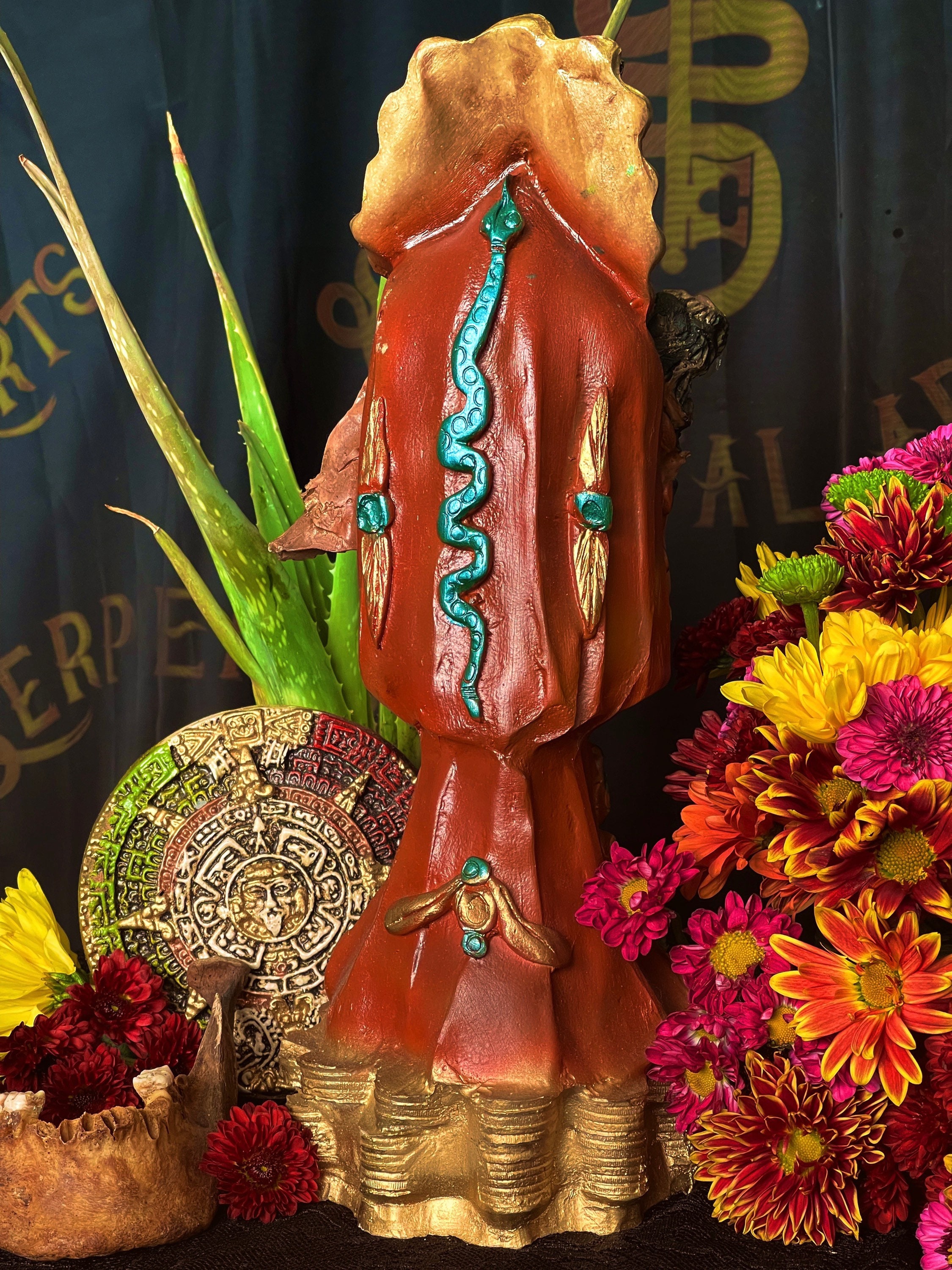 Santa Muerte Azteca Marron Statue 24K Gold Leaf Baptized | Etsy