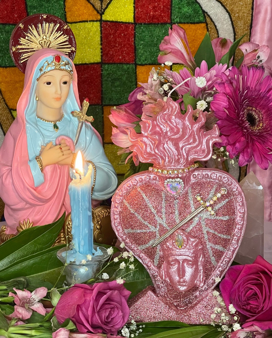 Last Two! Metres Ezili Freda Flaming Heart Candle + Metresili + Blessed ...