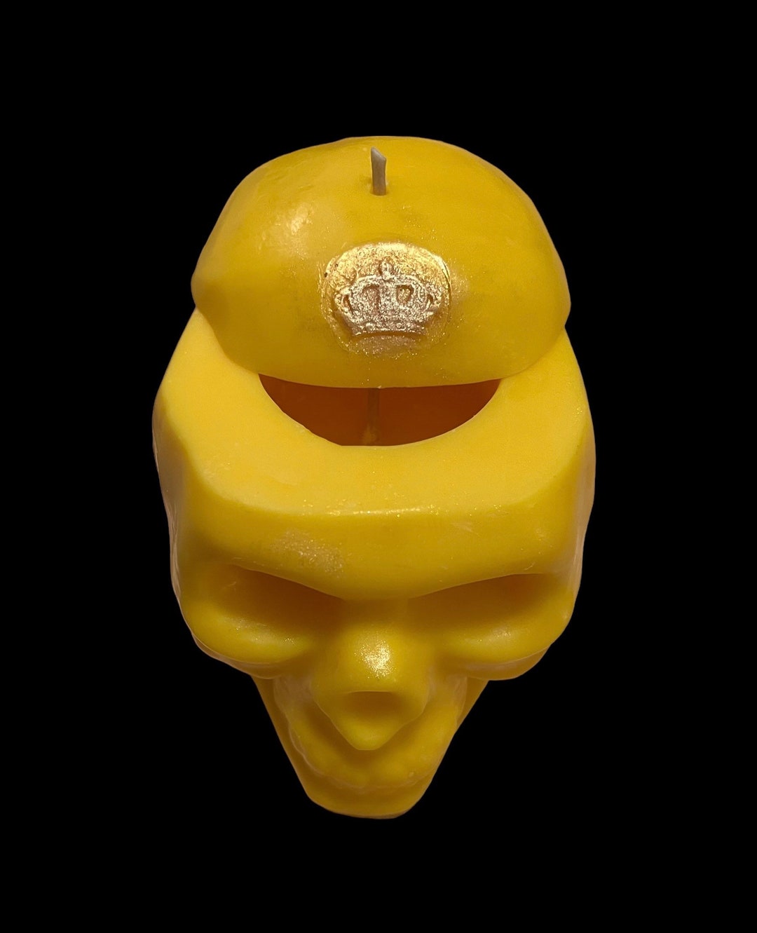 Large Loadable Skull Candle With Imprint + 24K Gold + Sterling Silver ...