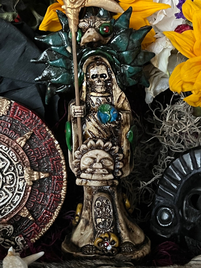 Santa Muerte Azteca Statue 24K Gold Baptized Fixed | Etsy