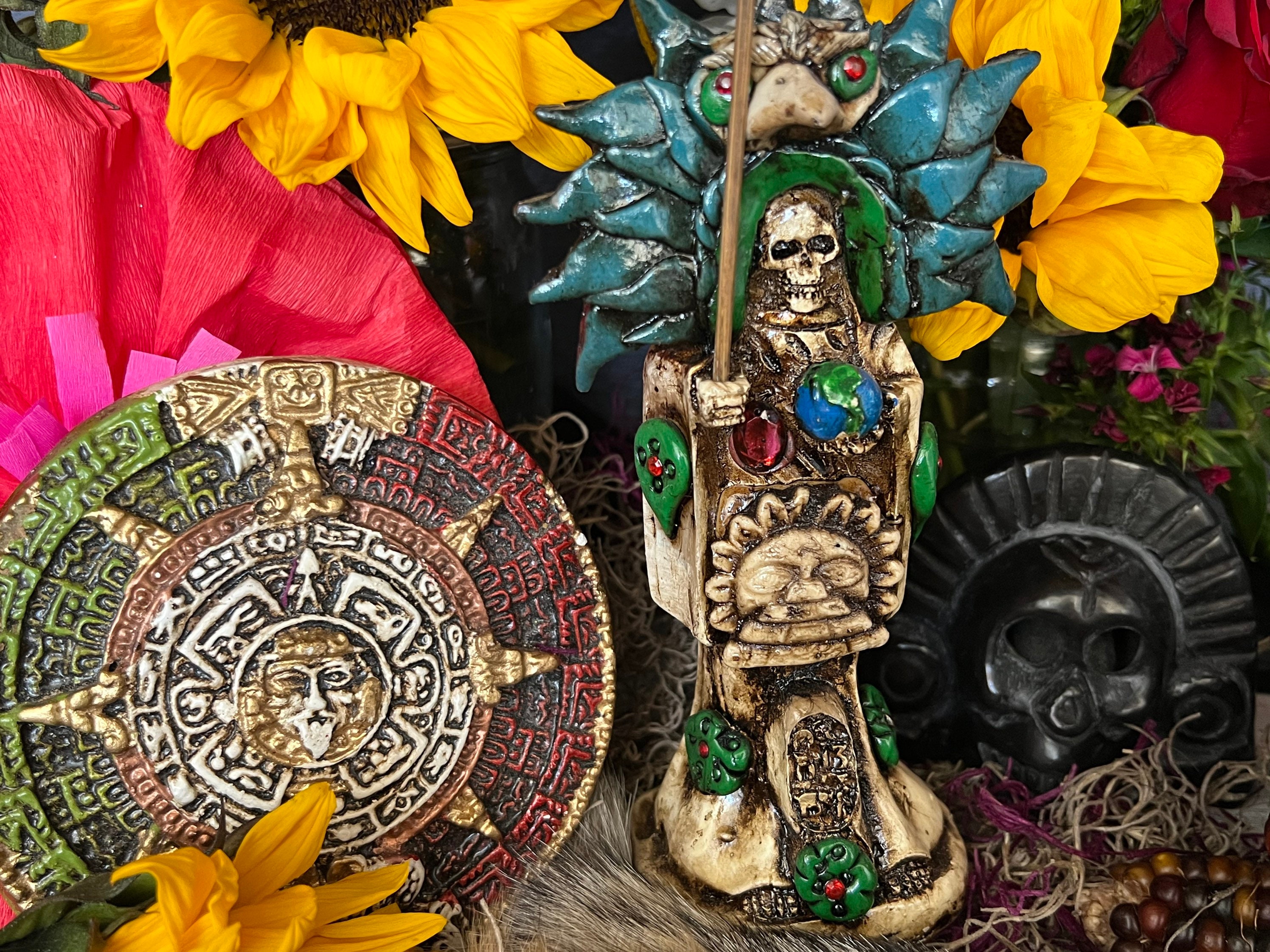Santa Muerte Azteca Statue + 24K Gold + Baptized + Fixed + Made in ...