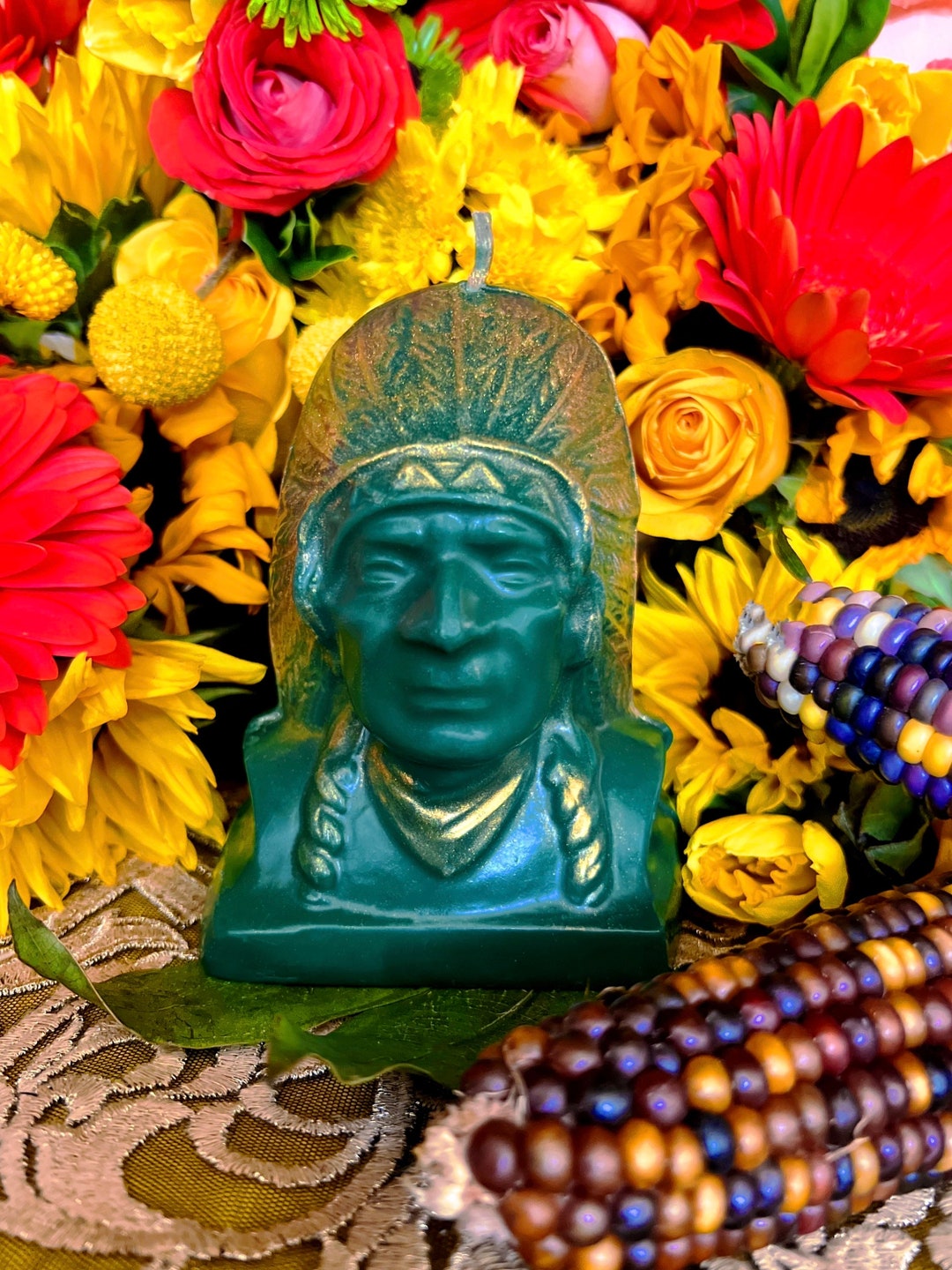 Native American Chief Candle + Protection + Abundance + Blessings ...