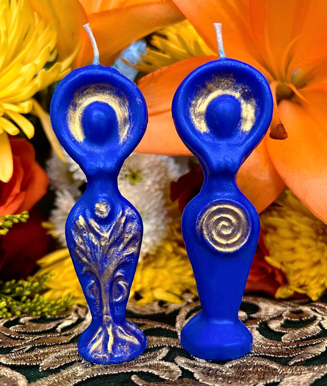 Pair of Goddess Candles + Witch + Wicca - Etsy