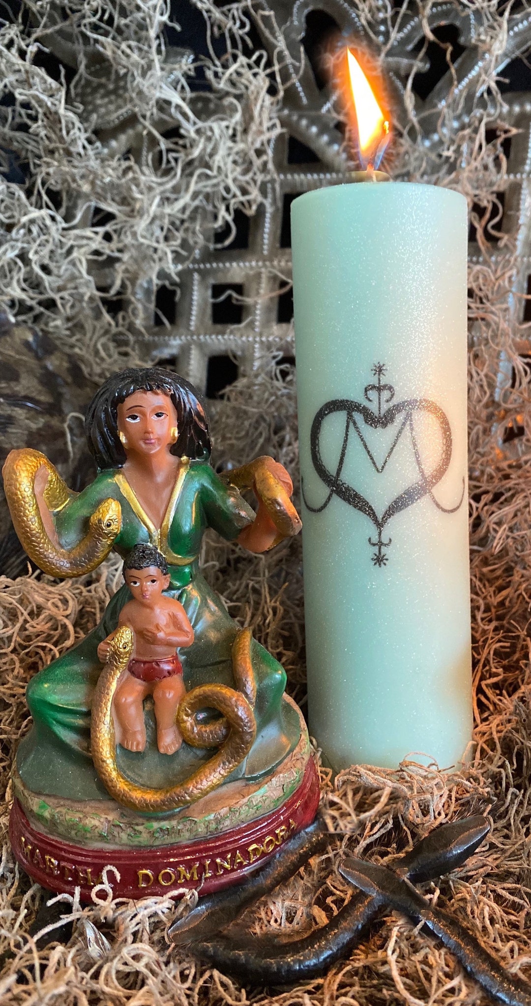 Filomena Lubana Veve Pillar Candle + Santa Marta La Dominadora + Marta ...