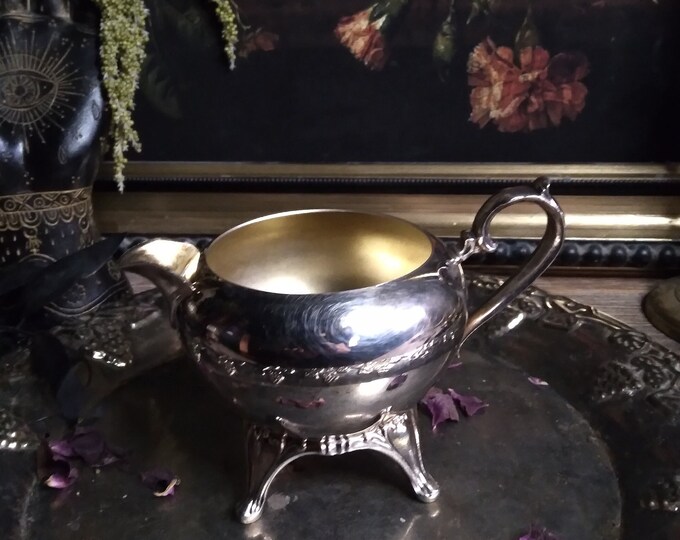Vintage Silver Cauldron / Footed Cauldron / Gothic Ritual Altar Dish ...