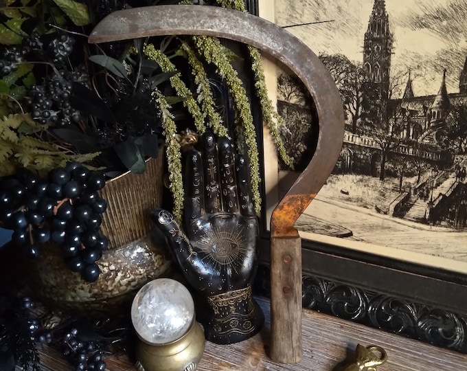 Vintage Rustic Hand Sickle / Corn Stalk Knife / Scythe Cutter Farm Tool ...