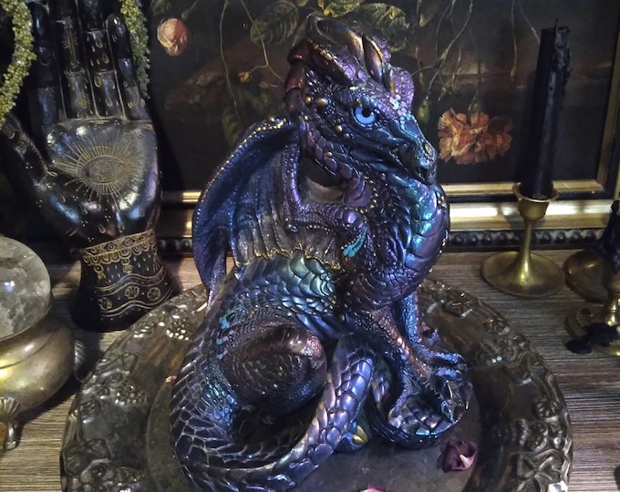 RARE Vintage Windstone Editions 1986 Male Dragon Statue in Peacock ...