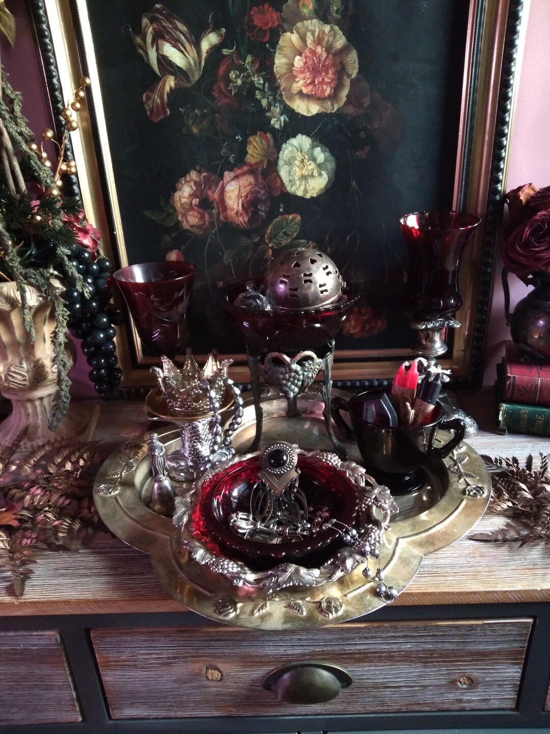 Vintage Dark Goddess Witch Altar Kit / Lilith Altar / Triple Goddess ...