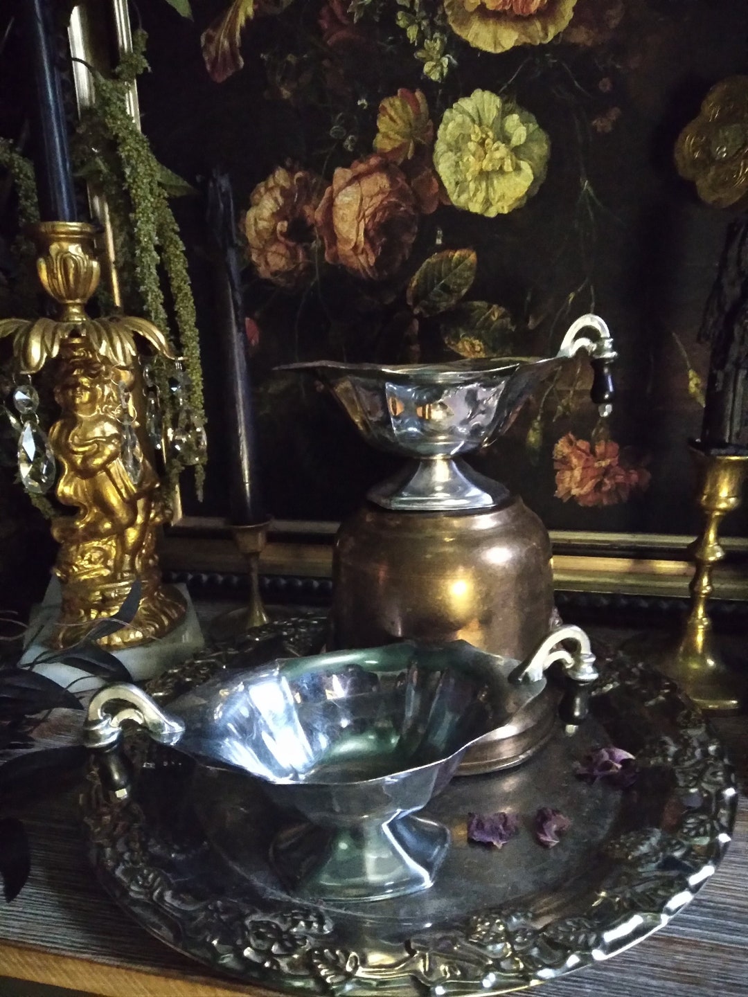 Vintage Silver Ritual Altar Vessels / Victorian Style Silver Sugar ...