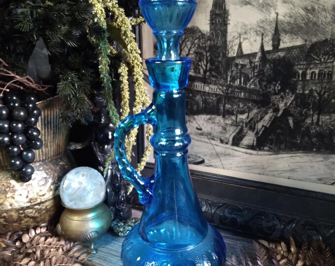 Vintage Blue Genie Bottle Decanter / 1960s Jim Beam "i Dream of Jeannie ...
