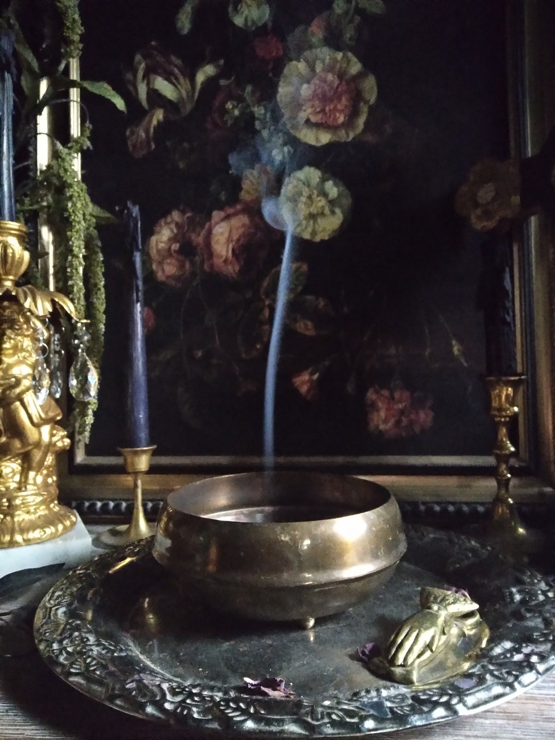 Vintage Brass Witch Cauldron / Wide Baroque Brass Planter / - Etsy