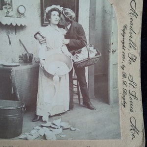 3 Humorous Antique Stereoscope Photo Cards / Funny Couples in - Etsy