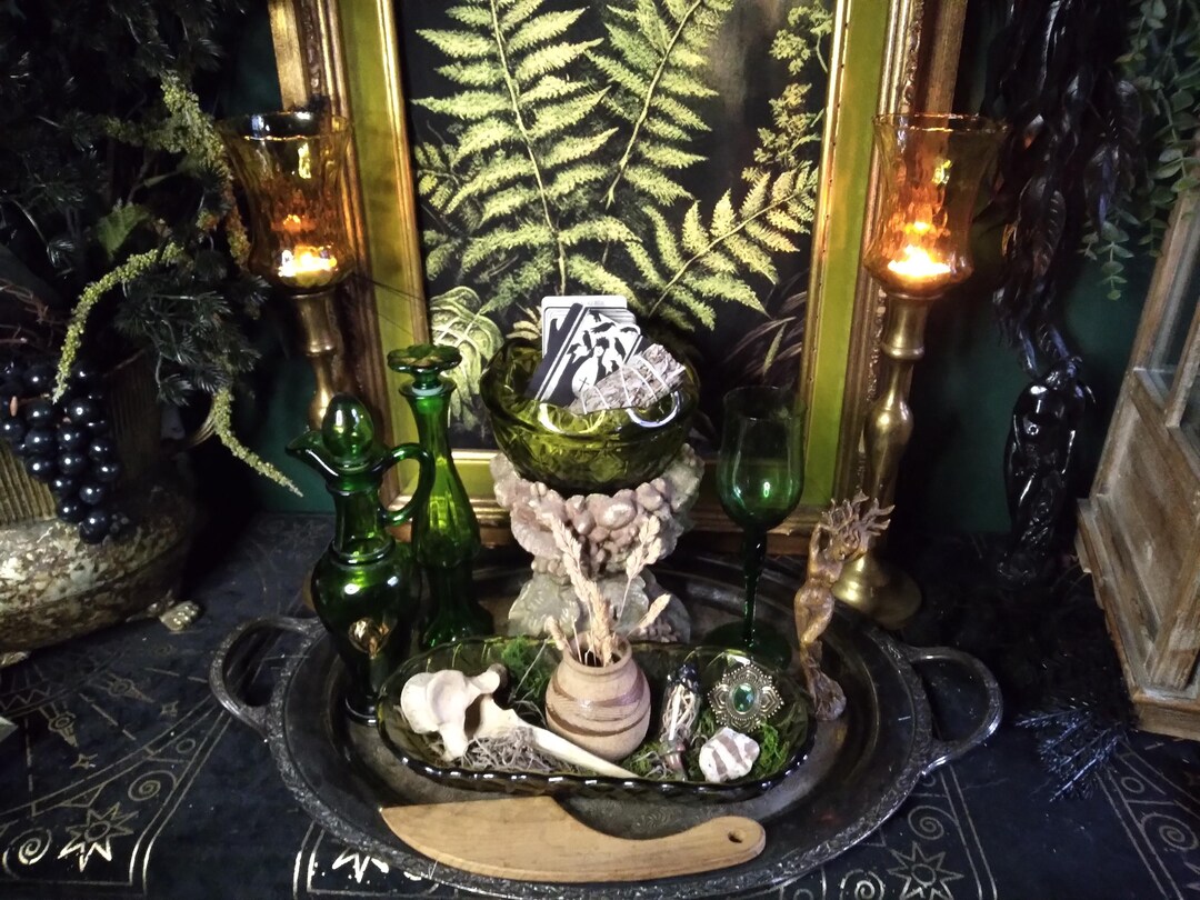RESERVED *** Vintage Forest Witch Altar Kit / Master Apothecary Green ...