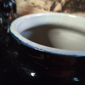 Large Vintage Witch Cauldron / Ceramic Lidded Cauldron With Footed ...