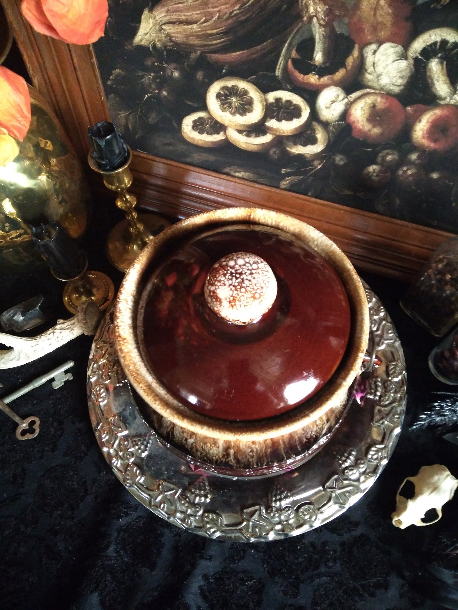 Large Vintage Witch Cauldron / Footed Ceramic Lidded Cauldron - Etsy