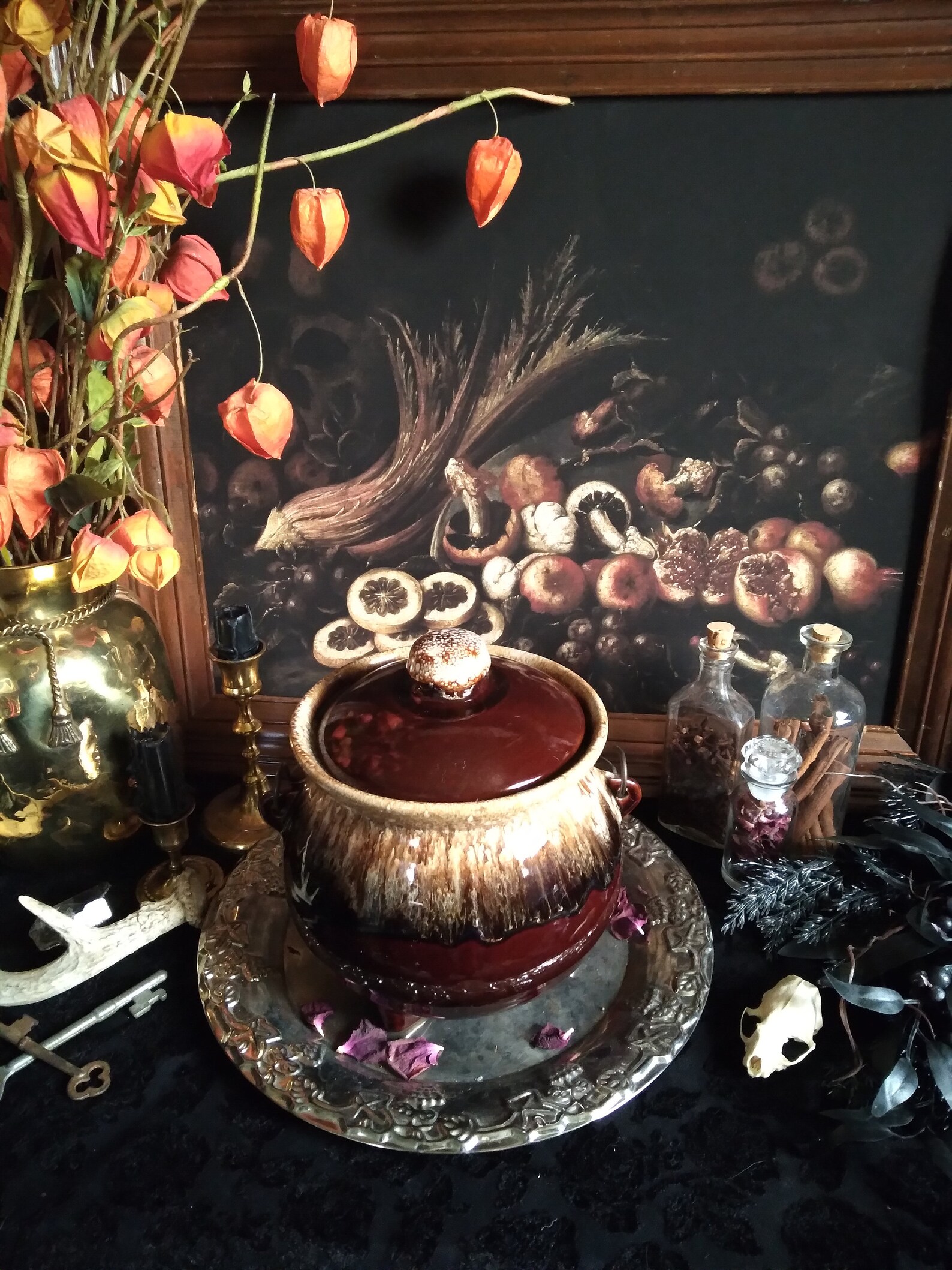 Large Vintage Witch Cauldron / Footed Ceramic Lidded Cauldron - Etsy